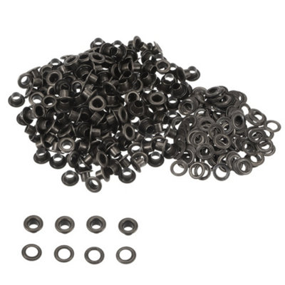 4mm Eyelets with Washers, Gunmetal - 100pcs