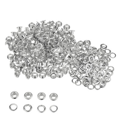 4mm Eyelets with Washers, Silver - 100pcs