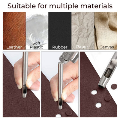 4mm Hole Punch Steel Hollow Punch for Leather, Paper, Plastic, Rubber ...