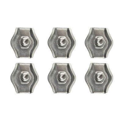 4mm Simplex Wire Rope / Cable Clamp Grips 6 PACK Zinc Plated