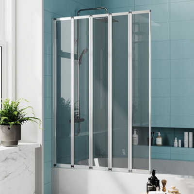 4mm Toughened Safety Glass 5-Fold Grey Glass Shower Screen