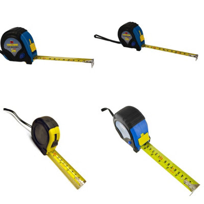 4pc 3 / 5 / 7.5 / 10 Metre Tape Measure Measuring Tools Metric Imperial ...