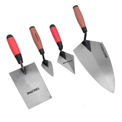 4pc Brick Block Laying Building Trowel Set Bucket 2 x Pointing + Brick ...