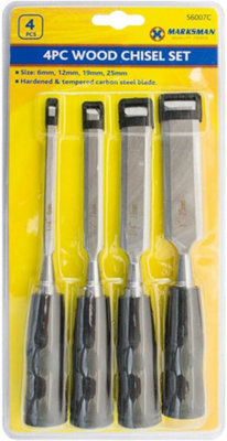 4pc Carpenters Wood Chisel Set Tools Handle Diy Workshop Carve Hand ...