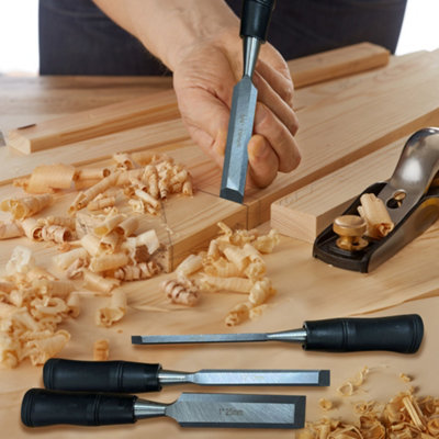 4pc Carpenters Wood Chisel Set Tools Handle Diy Workshop Carve Hand ...