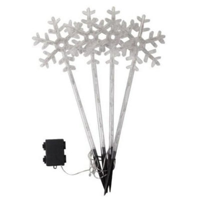 4pc Christmas Snowflake Stake Light