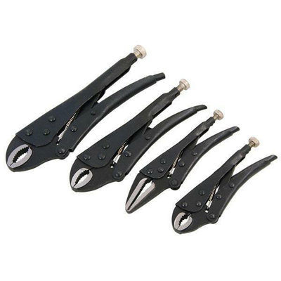 4PC LOCKING PLIERS GRIP WRENCH SET VICE LOCKING LOCK MOLE GRIPS HEAVY ...