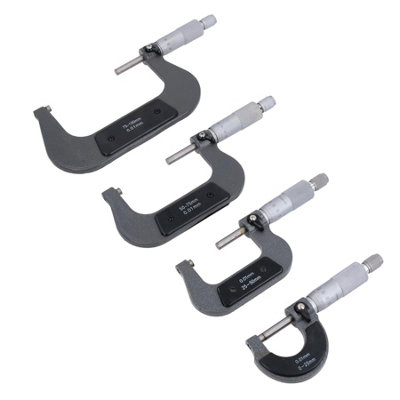 4pc Micrometer External Adjustable Metric Micrometer Carbide Anvils 0 ...