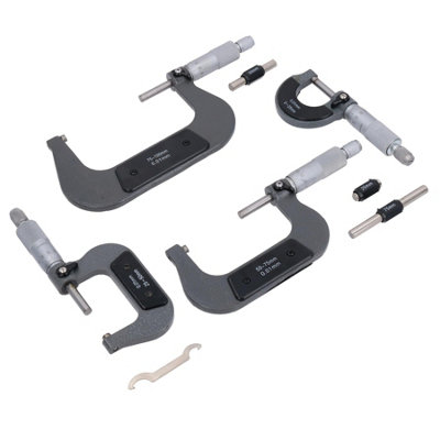 4pc Micrometer External Adjustable Metric Micrometer Carbide Anvils 0 ...