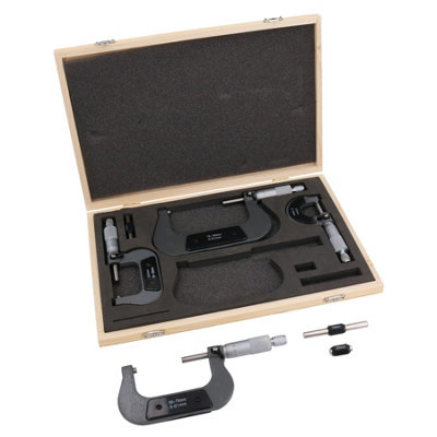 4pc Micrometer External Adjustable Metric Micrometer Carbide Anvils 0 ...