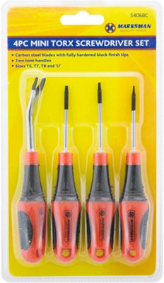 Buy 4Pc Mini Torx Precision Screwdriver Set T5 T7 T8 U Mini Steel Bits ...