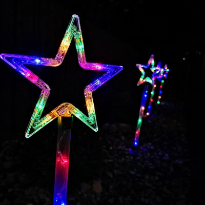 4pc Multicoloured LED Star Stake Lights