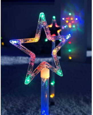 4pc Multicoloured LED Star Stake Lights