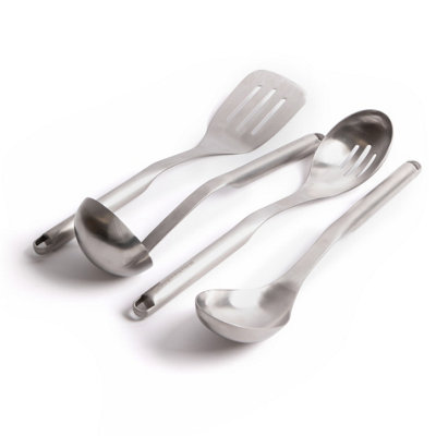 4pc Premium Stainless Steel Utensil Set with Slotted Spoon, Slotted ...