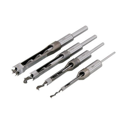 4pc Wood Square Woodwork Auger Mortice Drill Bit Set 6mm 10mm 13mm 16mm ...