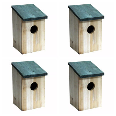 4pc Wooden Nesting Bird Box Set