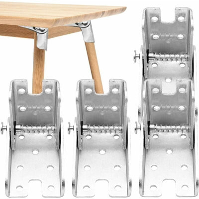 4pcs 90 Degree Self Locking Steel Folding Hinge Table Leg Bracket ...