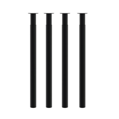 4PCS BLACK METAL ROUND TABLE LEGS FURNITURE LEGS H80CM