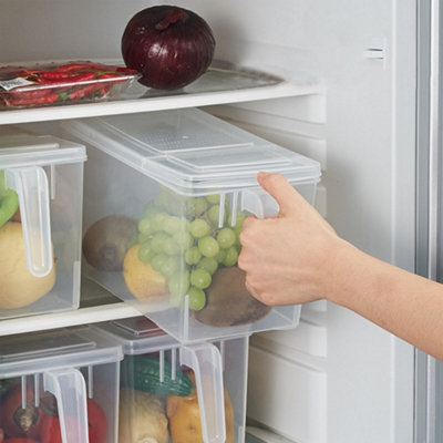 4Pcs Clear Fridge Food Storage Container Set