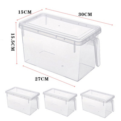 4Pcs Clear Fridge Food Storage Container Set