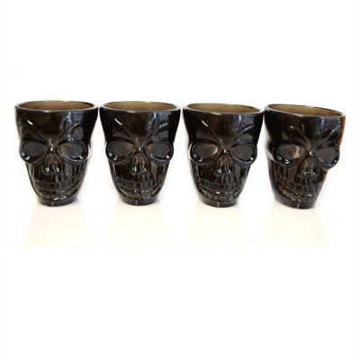 4Pcs Halloween Clear Skull Shot Glasses - Spooky 55ml Tableware ...