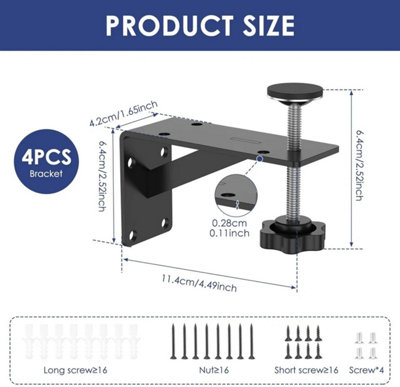 4pcs Heavy Duty Adjustable Undermount Sink Support Brackets with ...