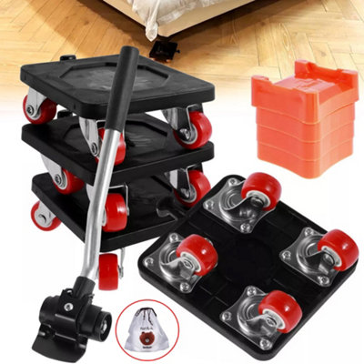 4Pcs Heavy Duty Furniture Moving Wheels Set 880LB Lifter and Mover Tool ...