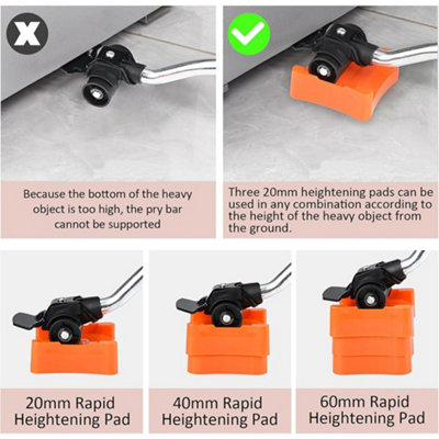 4Pcs Heavy Duty Furniture Moving Wheels Set 880LB Lifter and Mover Tool ...
