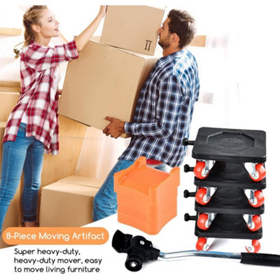 4Pcs Heavy Duty Furniture Moving Wheels Set 880LB Lifter and Mover Tool ...
