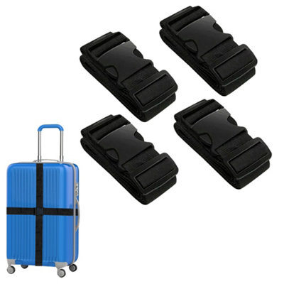 4pcs Luggage Straps, Adjustable Suitcase Straps Belts with Secure ...