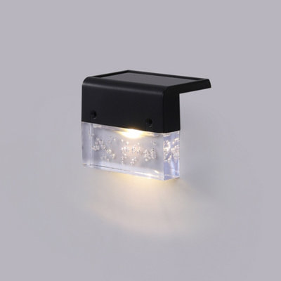 4Pcs Outdoor Waterproof Black Solar-Powered RGB LED Wall Light | DIY at B&Q