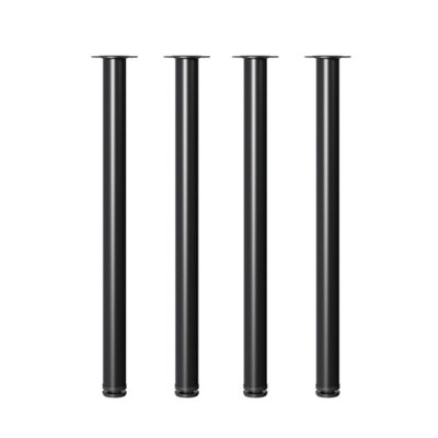 4Pcs Round Black Metal Table Legs for DIY Furniture Renovation H 72cm