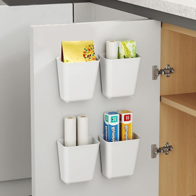 4pcs SelfAdhesive Wall Mounted Storage Boxes Kitchen Cabinet Door ...