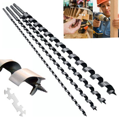 4Pcs/Set 600mm Long Auger Wood Woodworking Bit Set 8mm 12mm 16mm 24mm