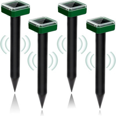 4PCS Solar Mole Repellent Ultra Outdoor Powered Deterrent Mole Stopper ...