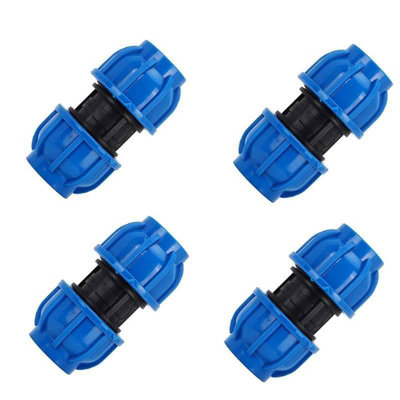 4pcs Water Pipe Fittings, 32mm to 32mm PE Plastic Straight Connector ...