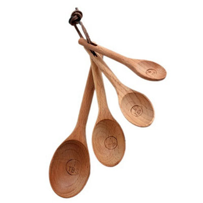4pcs Wooden Measuring Spoons Set for Cooking and Kitchen Use