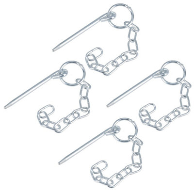 4pk Round Cotter Pin Chain 6mm by 114mm for Trailer Tipper Tailgate ...