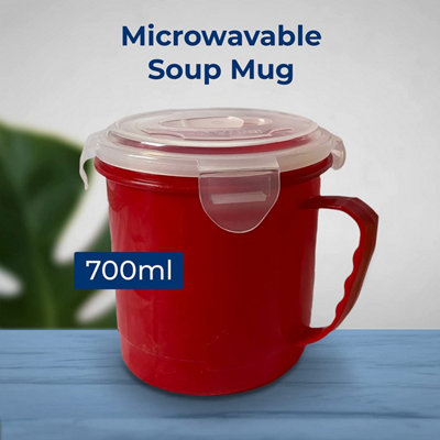 4pk Soup Containers with Lids - Microwavable Soup Mug with Lid - 700ml ...