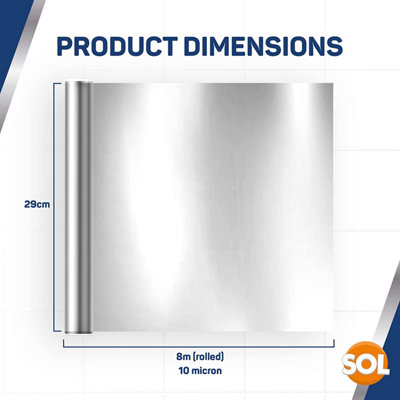 4pk Tin Foil Roll 32M Aluminium Kitchen Foil Roll 8M x 29cm, Non-Stick ...
