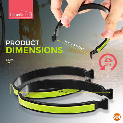 4pk Trouser Clips 25cm Reflective Bands for Bicycle Safety Lightweight ...