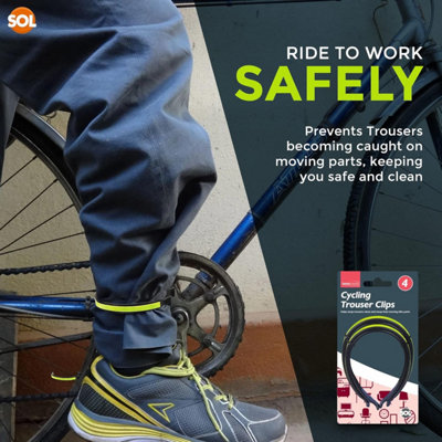 4pk Trouser Clips 25cm Reflective Bands for Bicycle Safety Lightweight ...