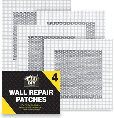 4pk Wall Repair Patch 10 x 10cm - Plasterboard Repair Wall Patch - Self ...