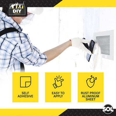 4pk Wall Repair Patch 10 x 10cm - Plasterboard Repair Wall Patch - Self ...