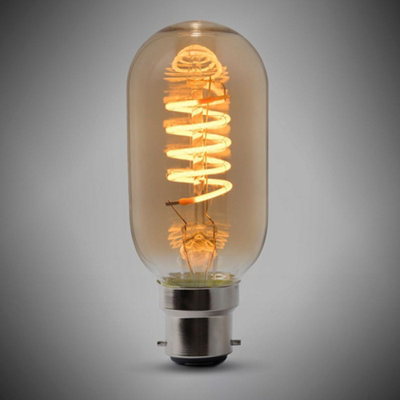 4W B22 Vintage Edison T45 LED Light Bulb 1800K Spiral Filament High CRI ...