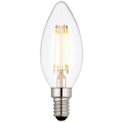4W E14 LED Vintage Filament Candle Bulb - Warm White - Indoor/Outdoor ...