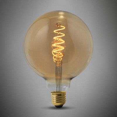 4W E27 ES Vintage Edison G125 LED Light Bulb 1800K Spiral Filament High ...
