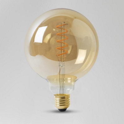 4W E27 ES Vintage Edison G125 LED Light Bulb 1800K Spiral Filament High ...