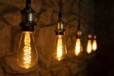 4w E27 ES Vintage Edison ST64 LED Light Bulb 1800K Spiral Filament ...