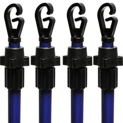 4x 2.6M Telescopic Washing Line Prop Pole Clothesline Garden Clothes ...